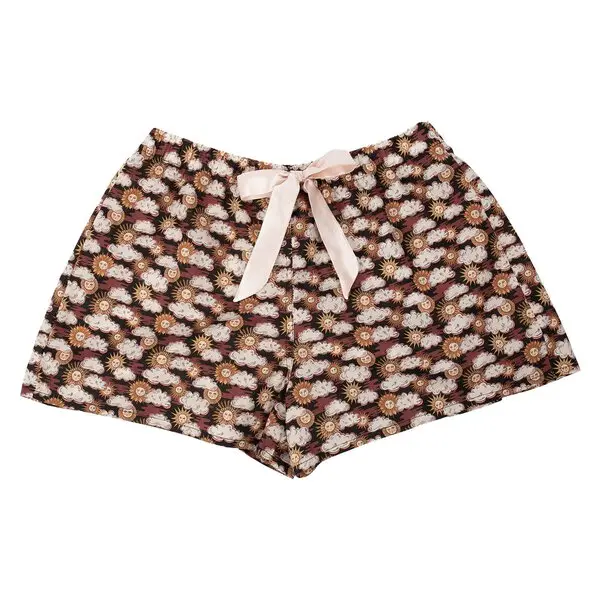 LE COLONEL Brown / Black Liberty Follow The Sun Pyjama Shorts - Brown/black