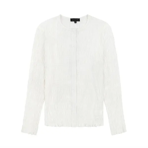 RAVE ON TREND Ruched Button-down Top