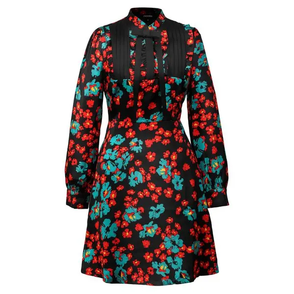 SMART AND JOY Flower Print Mini Dress