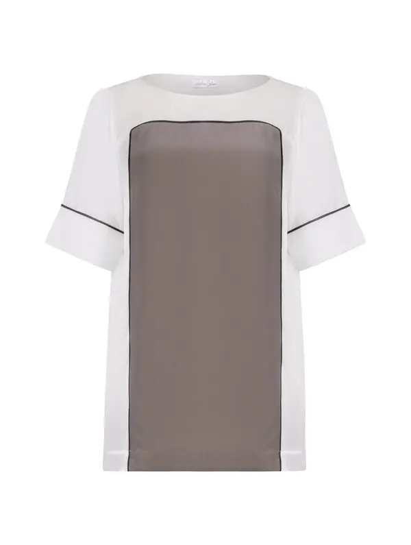 HELENE GALWAS Kaja" Two-tone Silk Shirt