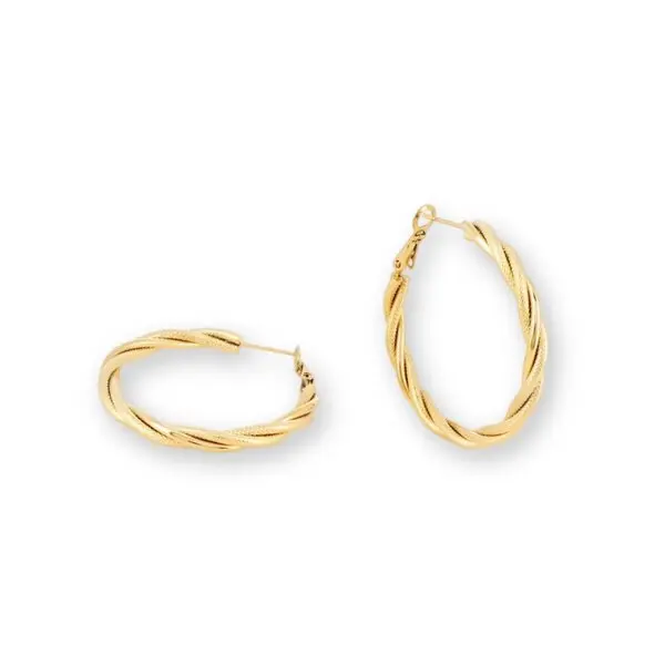 DIVINE ARIA Twisted Hoop Earrings - Gold