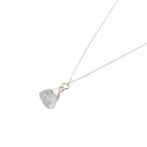 HARFI Raw Aquamarine Sterling Silver Necklace - Blue/silver