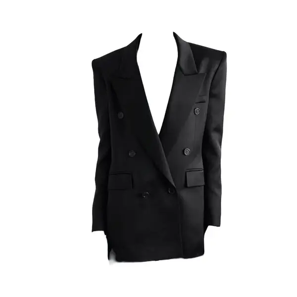 WJY STUDIO LONDON Mulberry Silk Double Breasted Blazer