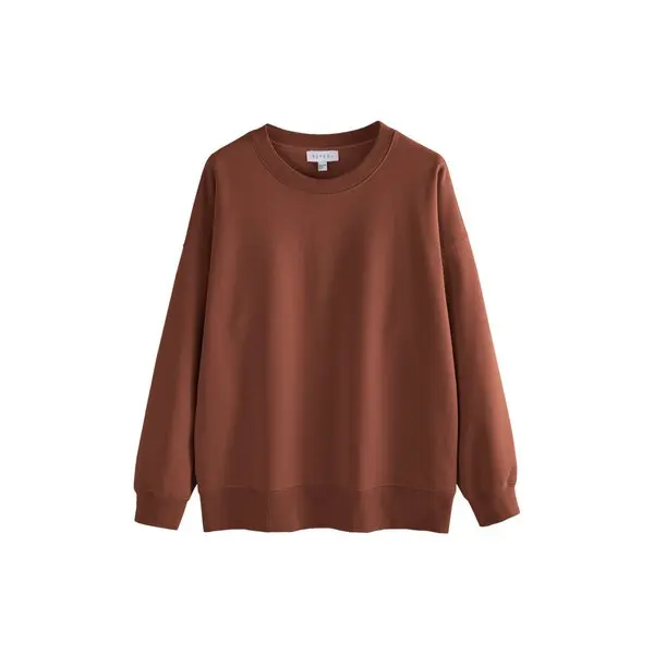 SUPESU Cubby Oversized Crewneck Sweater - Brown