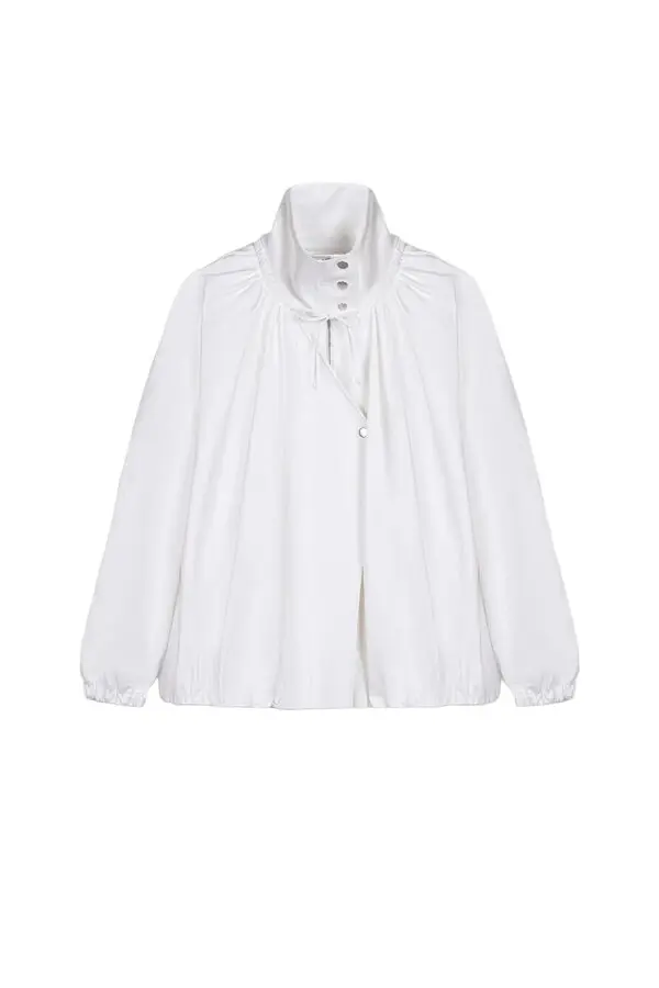 NOCTURNE Oversized Zip-front Leather Jacket