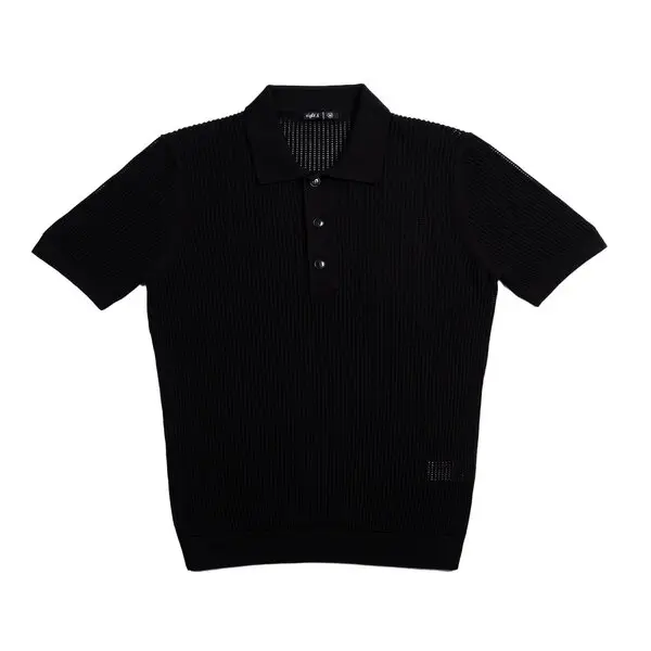 EIGHT X Zephyr Short Sleeve Button Up Crochet Shirt
