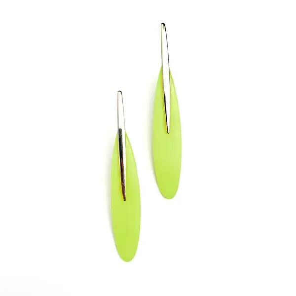 BABALOO JEWELRY Gold And Neon Yellow Spear Statement Earrings - Gold/yellow