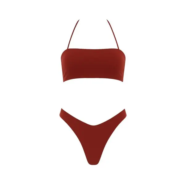 Rêve De Rive Adoma Bandeau Bikini Set - Red
