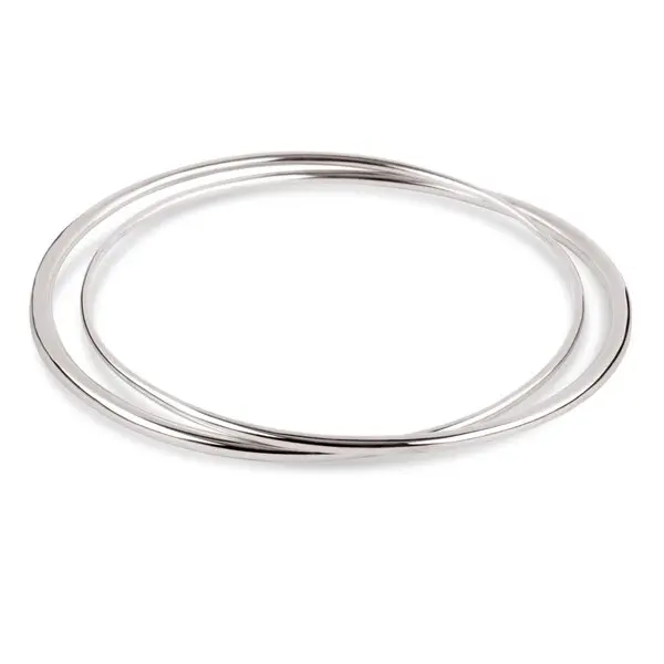 DINNY HALL Signature Double Bangle - Silver
