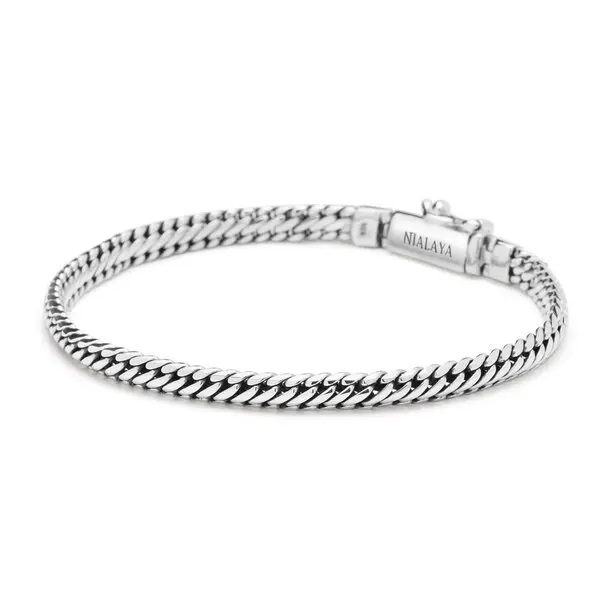 NIALAYA JEWELRY Sterling 4mm Chain Bracelet - Silver