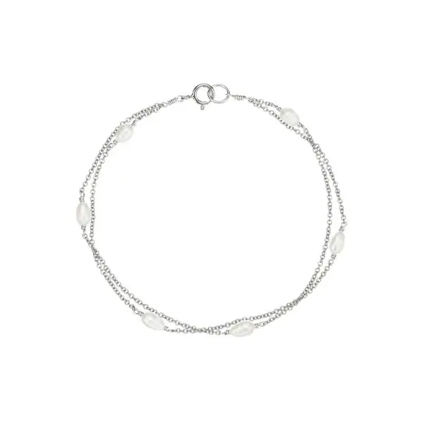 LILY & ROO Layered Seed Pearl Bracelet - Silver