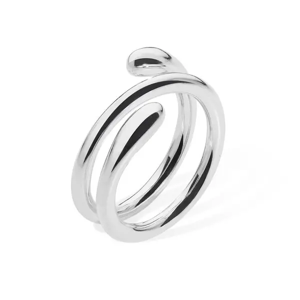 LUCY QUARTERMAINE Drop Midi Coil Ring - Silver