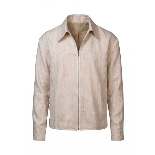 STOVARIA Handwoven Jute & Raw Silk Blend Jacket