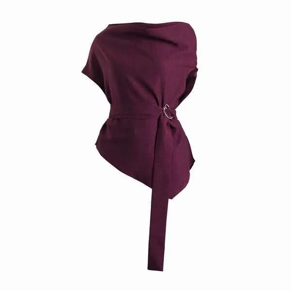 MEEM LABEL Asymmetric Top With Belt - Purple