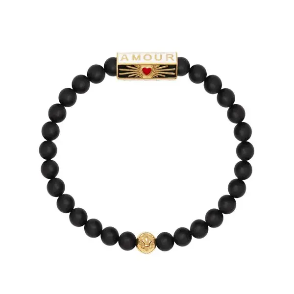 NIALAYA JEWELRY Amour Onyx Bead Bracelet - Black