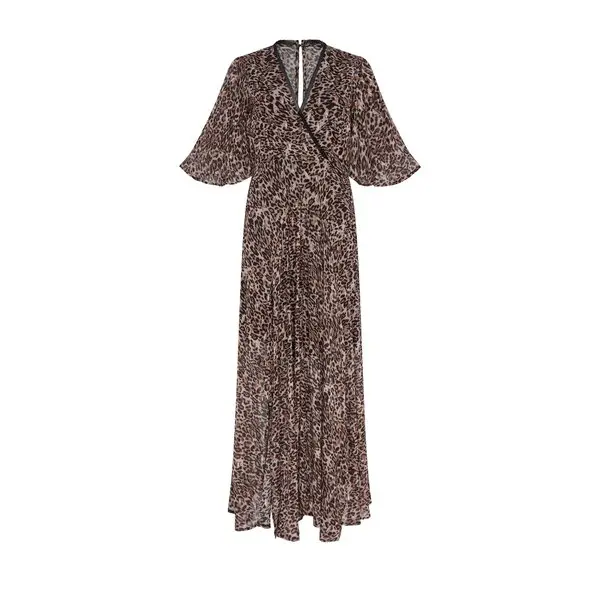 ROSE & NANCY Sienna Leopard Print Maxi Dress - Brown