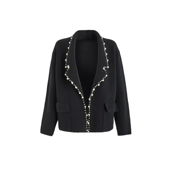 Saachi Pearl Trim Short Blazer