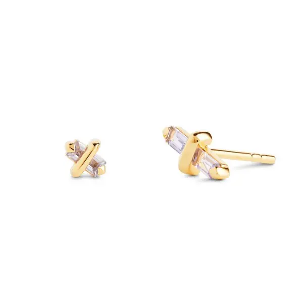 KASUN LONDON Candy Kiss Tanzanite Vermeil Earrings - Blue/gold/yellow