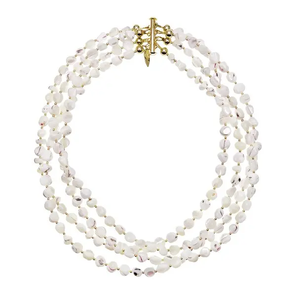 FARRA Irregular Shells Multi-layered Necklace - White