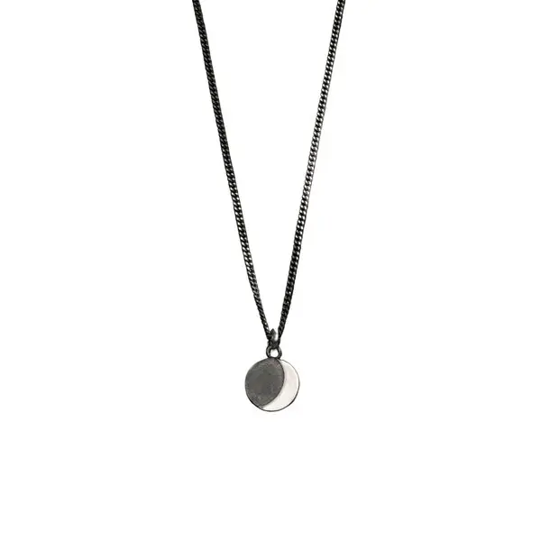 ZULA JEWELRY + DESIGN Waxing Moon Necklace - Black/silver