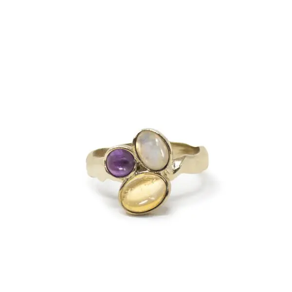 VINTOUCH ITALY Cosmo Stacking Ring - Purple/yellow/white