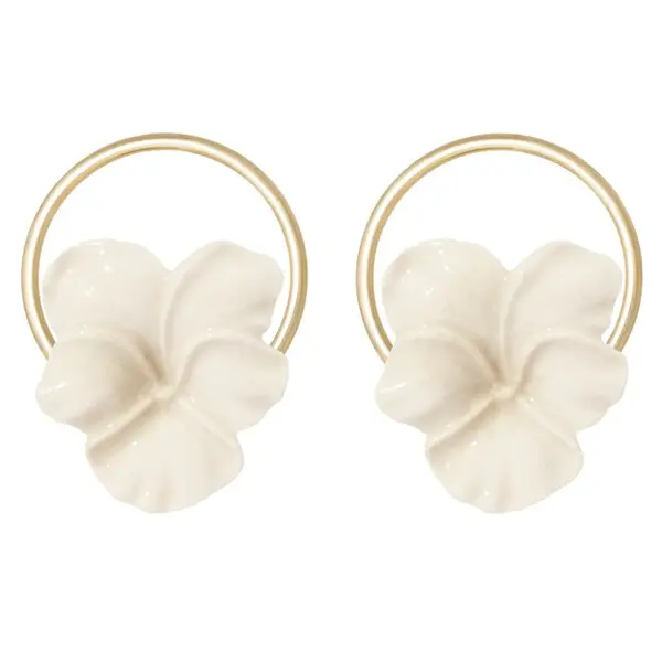 CASTLECLIFF Pansy Brass Ring Earrings - Gold