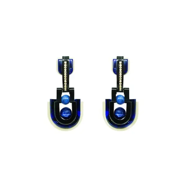 GISSA BICALHO Orion Acrylic Pendant Earrings - Blue