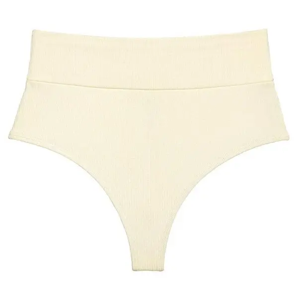 MONTCE Added Coverage High Rise Bikini Bottom - White