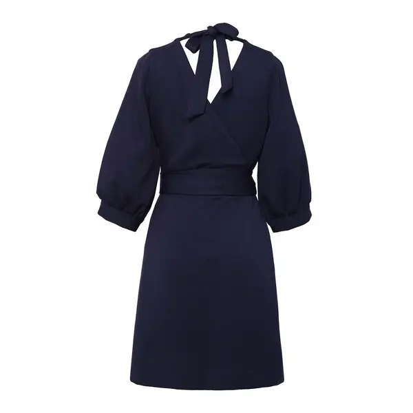 EMMA WALLACE Bofly Wrap Dress - Blue