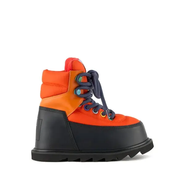 United Nude Zembla Peak Lace-up Winter Booties - Black/orange
