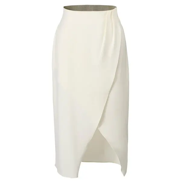 SMART AND JOY Wrap Effect Satin Skirt