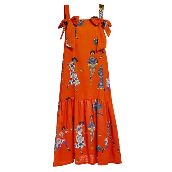 A.NTY STORY Lady Akilah Bow Detail Midi Dress - Red