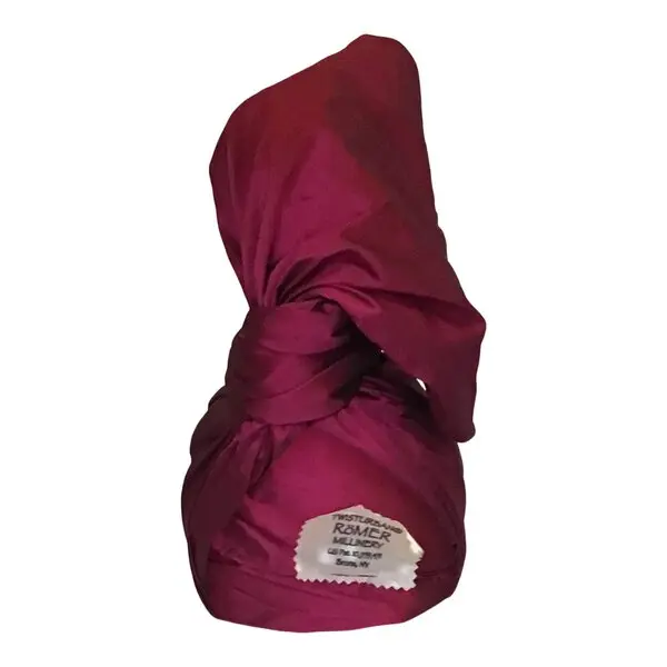 ROMER MILLINERY Twisturban In Silk Shantung - Red
