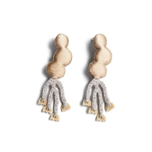 NANA WATANABE Noi Embroidered Earrings - White