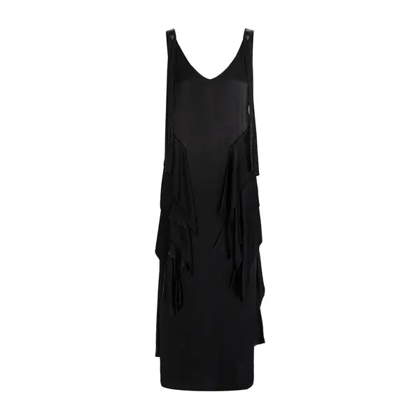 SILVIA SERBAN Satin Dress With Adjustable Straps - Black
