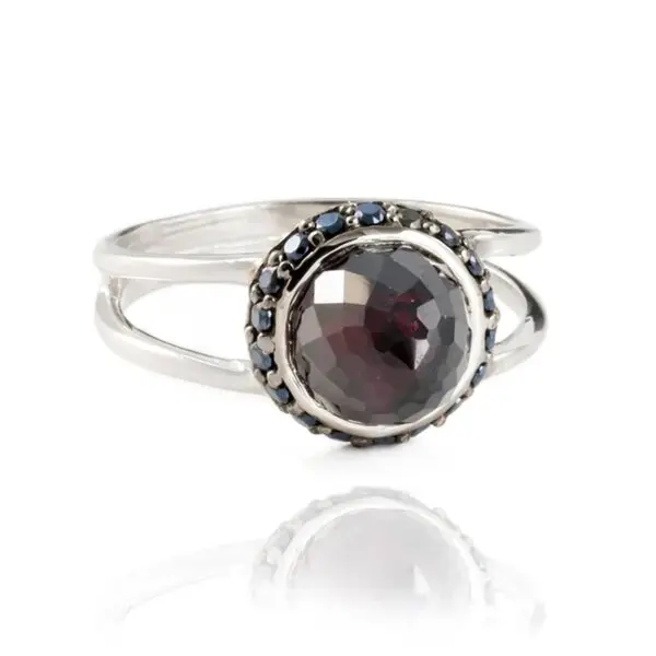 THE JEWELLERY STORE LONDON Garnet And Black Spinel Ring - Silver/red/black