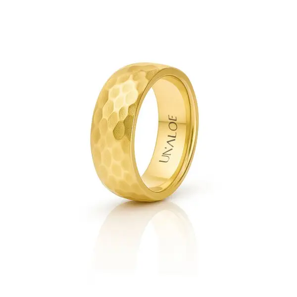 UNALOE Hammered Band Ring - Gold