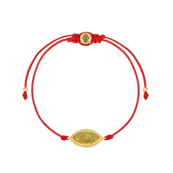 KARMA AND LUCK Evil Eye Peridot Red String Bracelet - Green/red