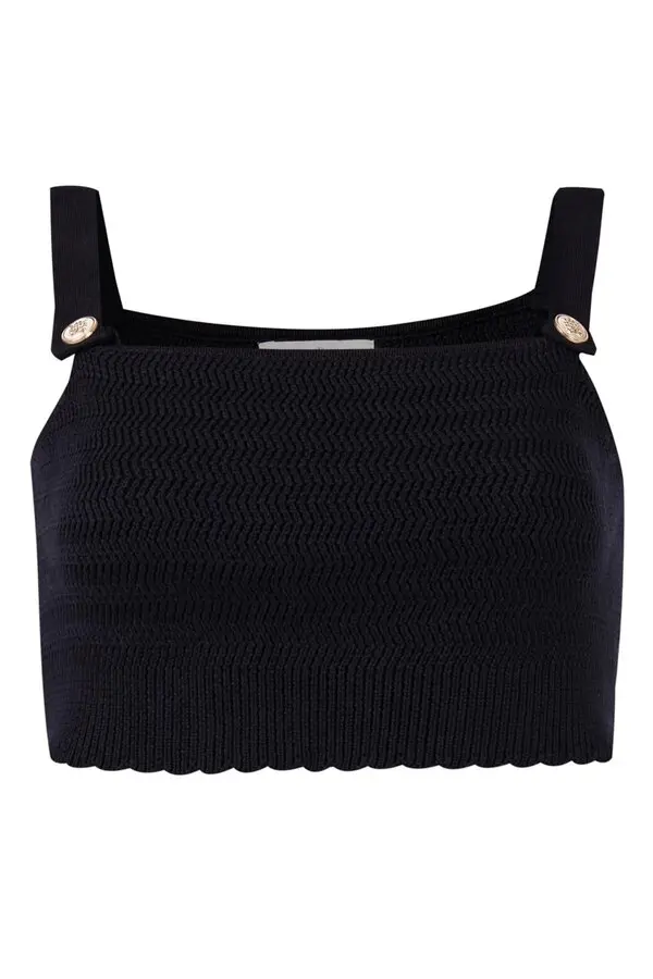 PERALUNA Iris Knitted Bralette - Black