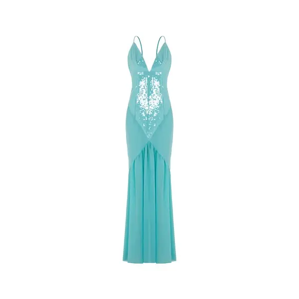 HERFETCH Sequin Embellished Maxi Gown - Green