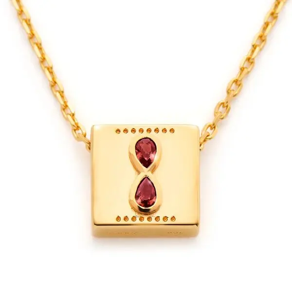 KOUREE This Too Shall Pass Vermeil Necklace With Rhodolite Garnet - Gold