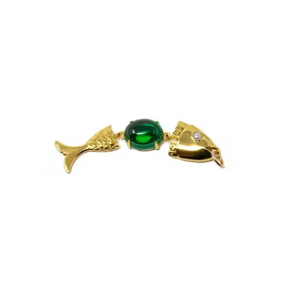 NASI SILVER Neshama Fish Pendant - Green