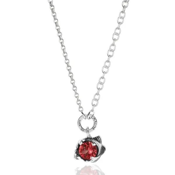 UNALOE Coleus Circulus Sterling Silver Statement Necklace - Silver/red