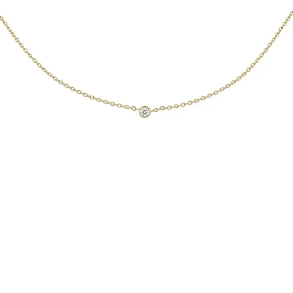 BLOOMTINE | EARTH ANGEL HQ Illuminess™ Vermeil Moissanite Stone Choker - Gold