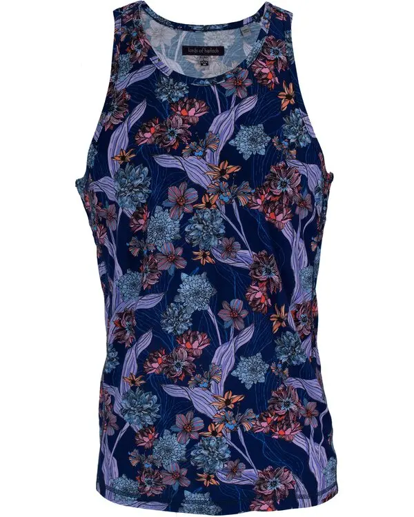 LORDS OF HARLECH Tedford Ocean Floral Tank - Blue