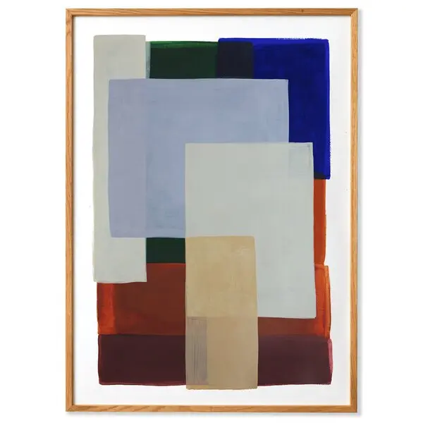 PAPER COLLECTIVE Blue / Grey Layers Nr. One Art Print - Blue/grey