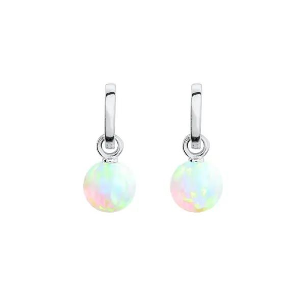 ORA PEARLS Sea Opal Hoop Earrings - Silver
