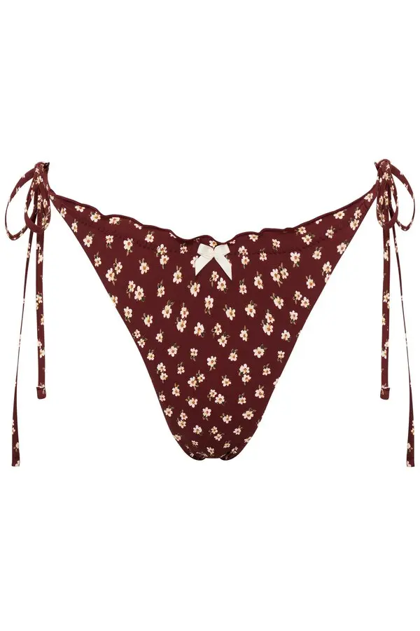 WILD LOVERS LONDON Velvet Martini Bikini Bottom - Red
