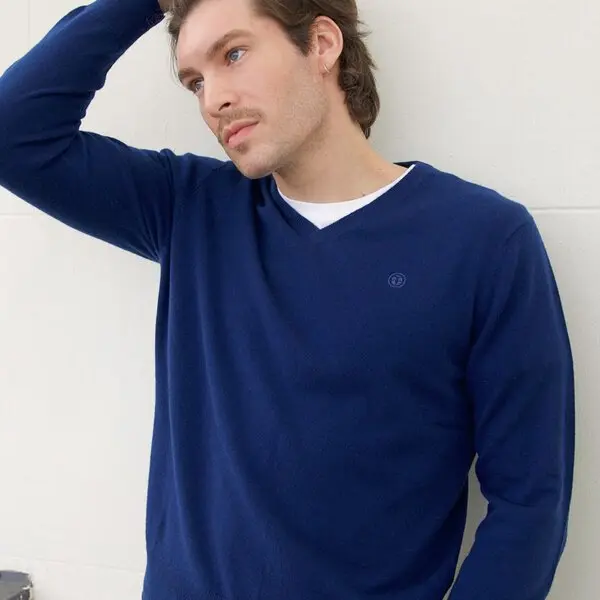 BEL CASHMERE Cashmere V-neck Sweater - Blue