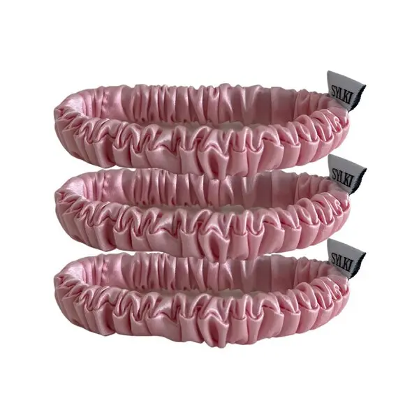 SYLKI Silk Hair Ties Three Pack - Pink